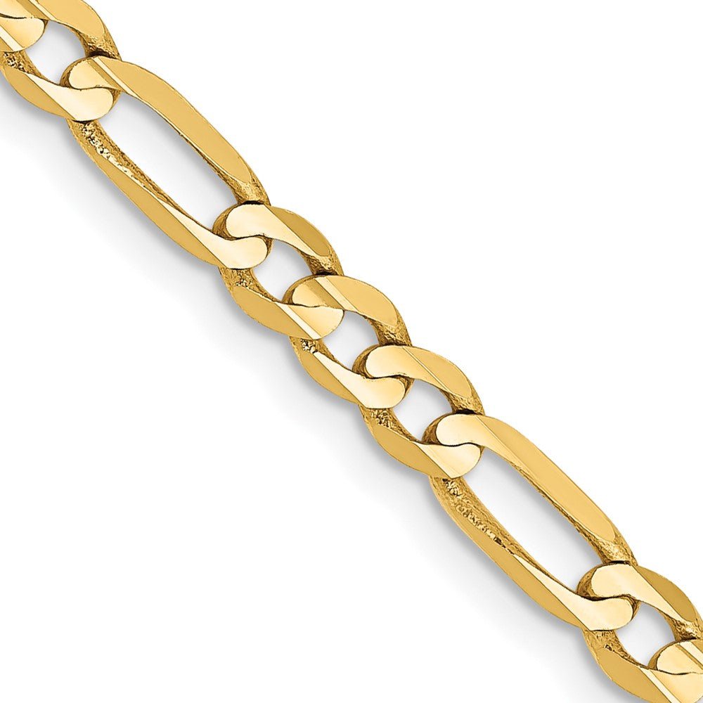 14k 4mm Concave Open Figaro Chain – Saki Diamonds, LLC.